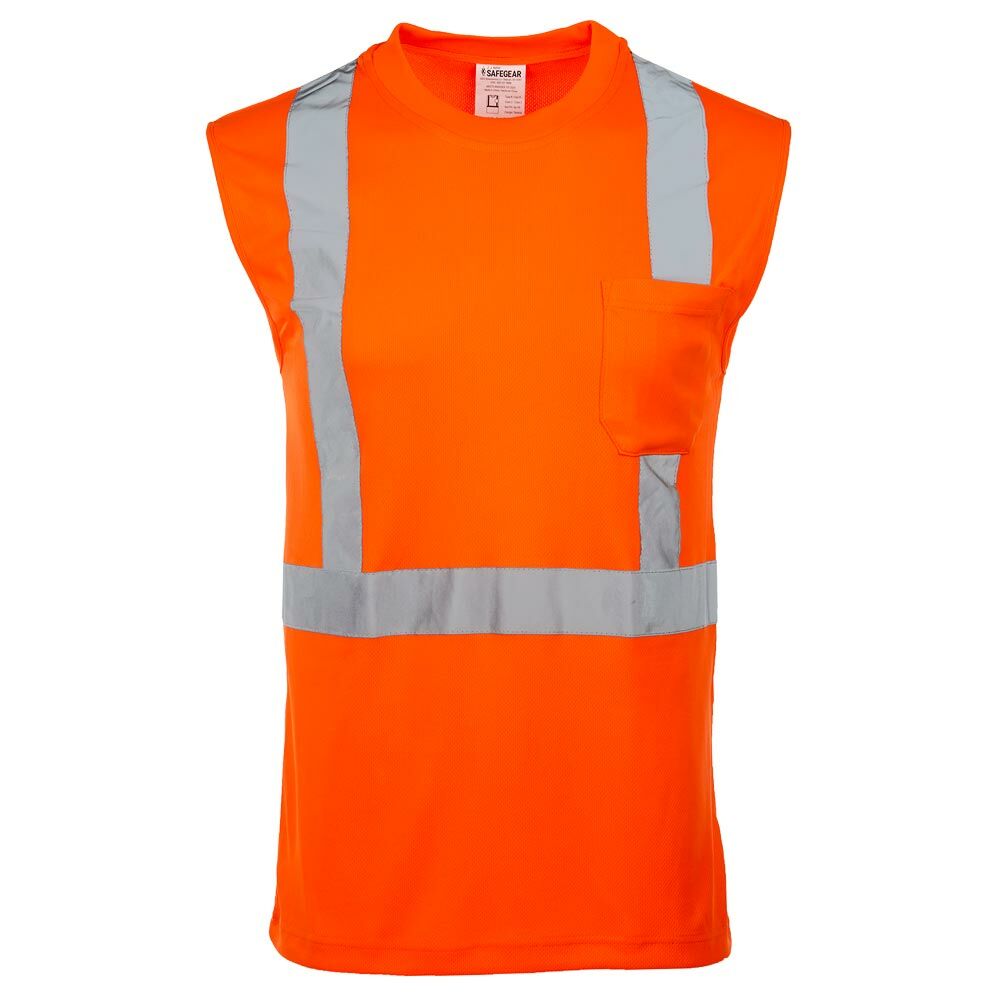 TR Industrial Orange High Visibility Reflective Class 2 Safety Vest, 2 ...