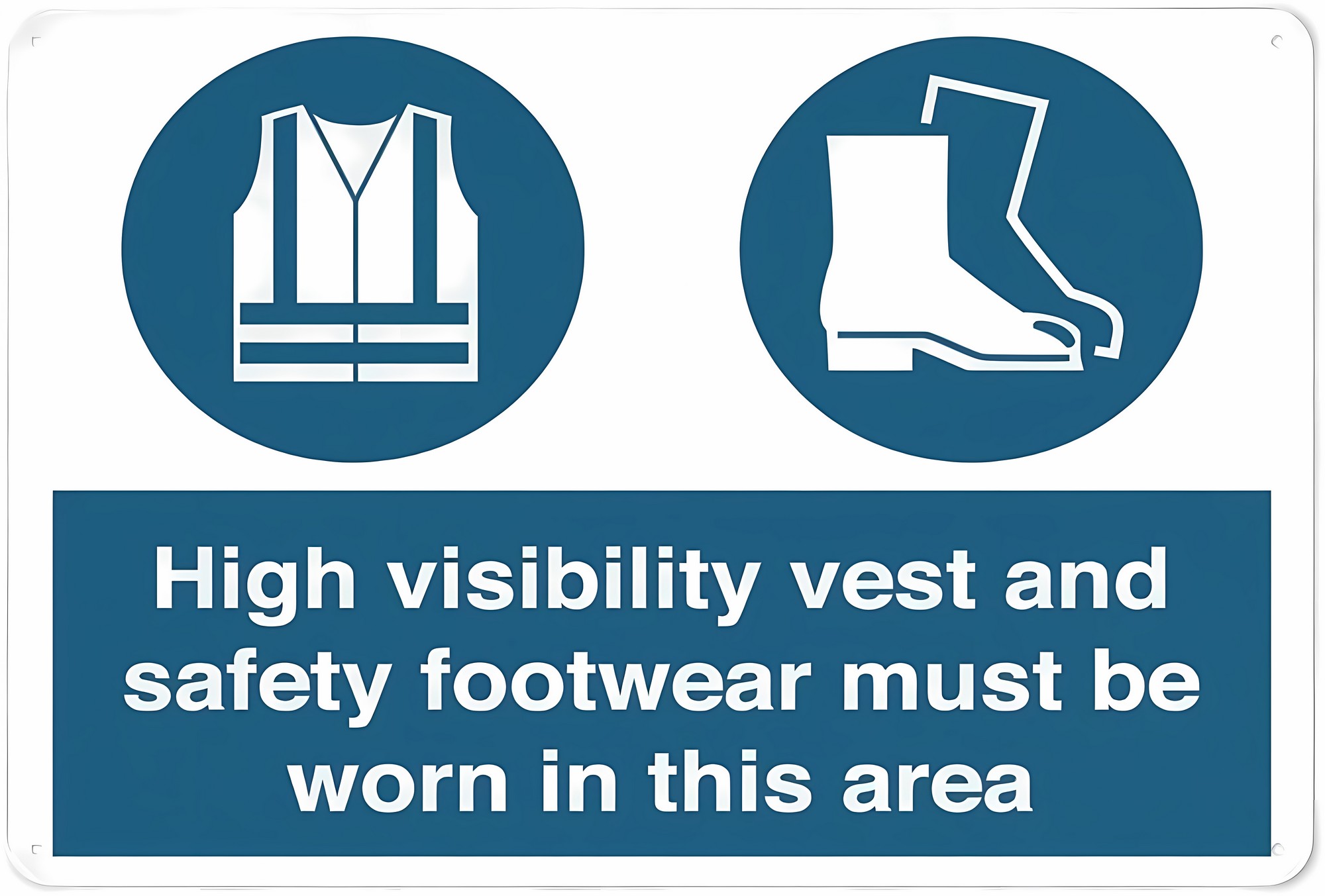 High Visibility Vest and Safety Footwear Must Be Worn Sign - 8"x12 ...