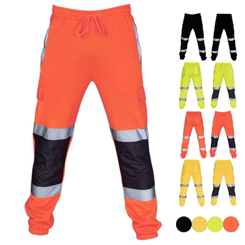 High Visibility Work Cargo Pants Mens Casual Waterproof Drawstring ...