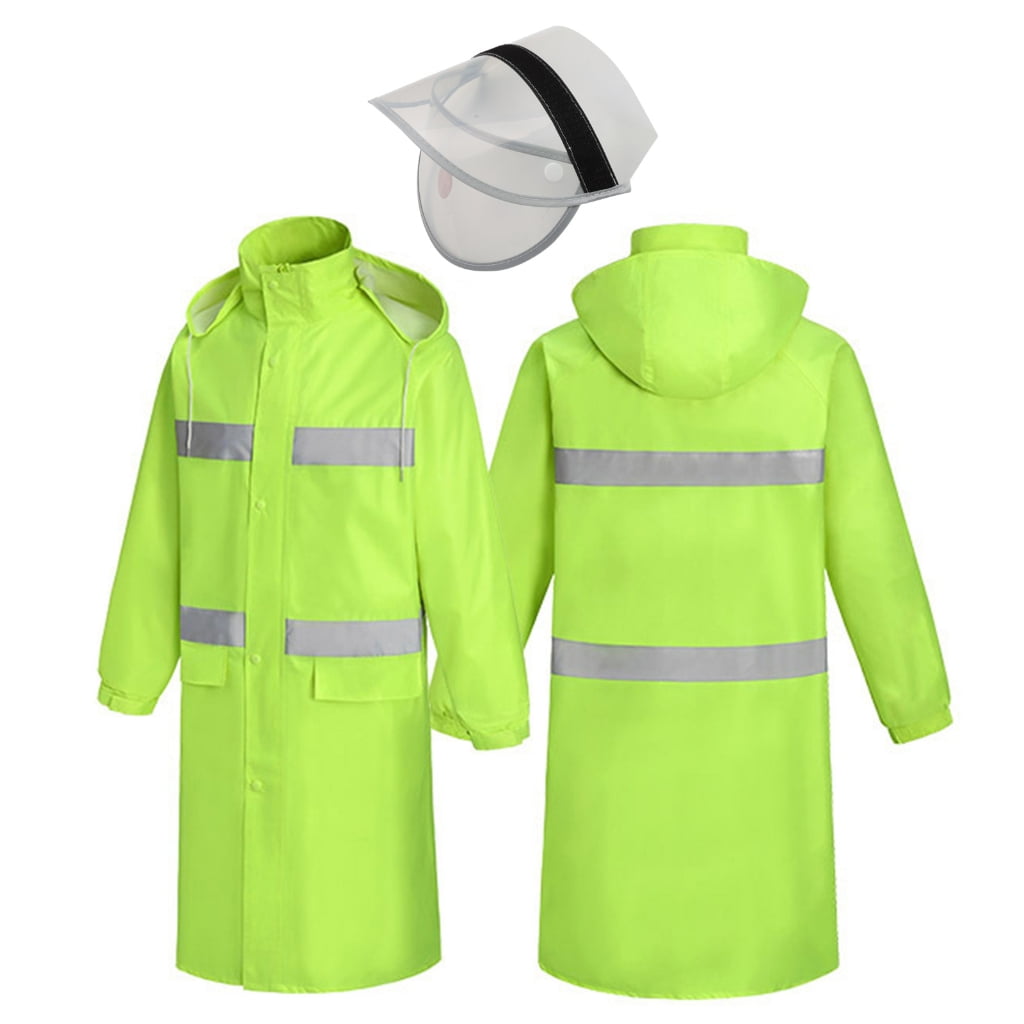 High Visibility Workwears Safety Coat Concealed Hood Flashing Hooded ...