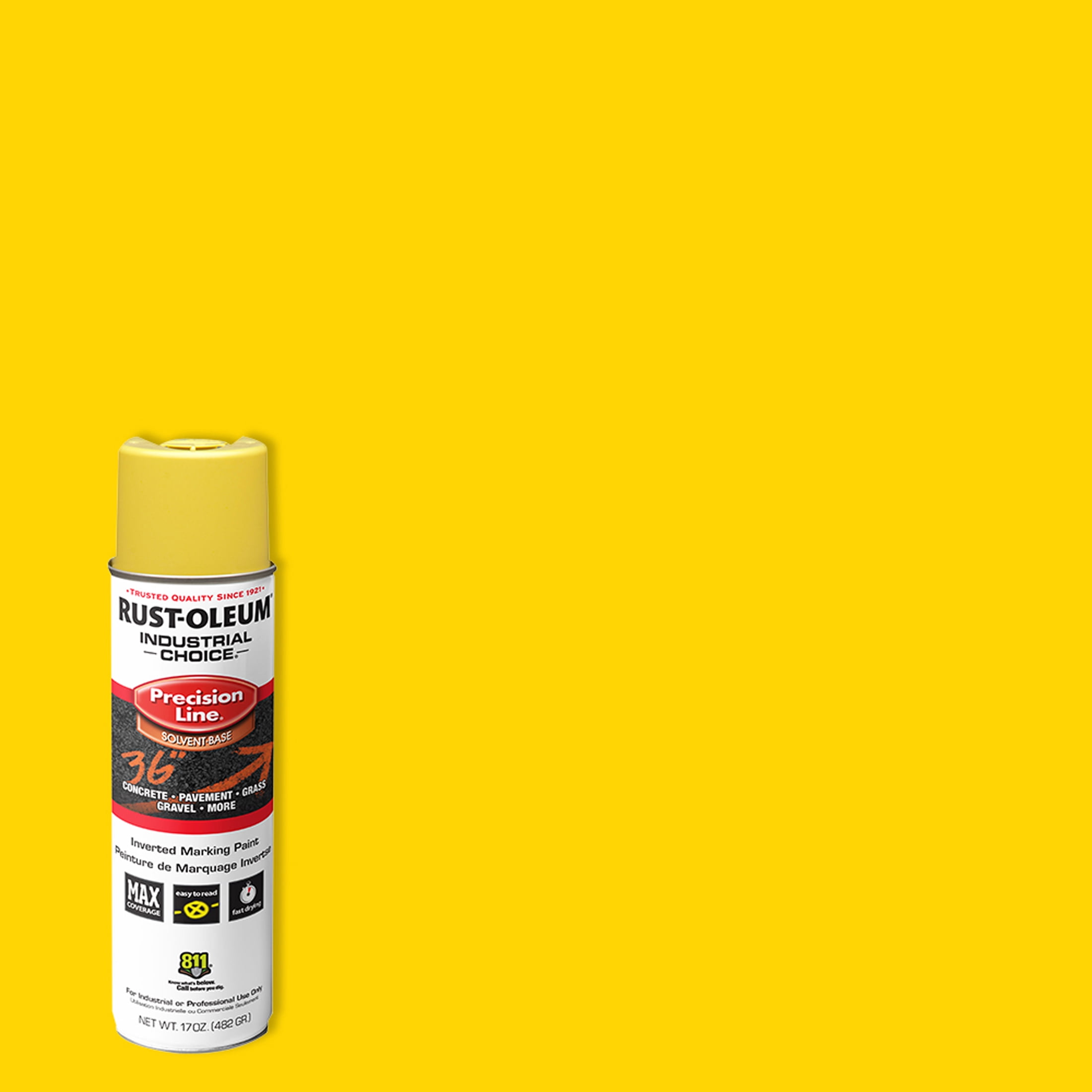 12 Pack, High Visibility Yellow, Rust-Oleum Precision Line Marking Flat ...