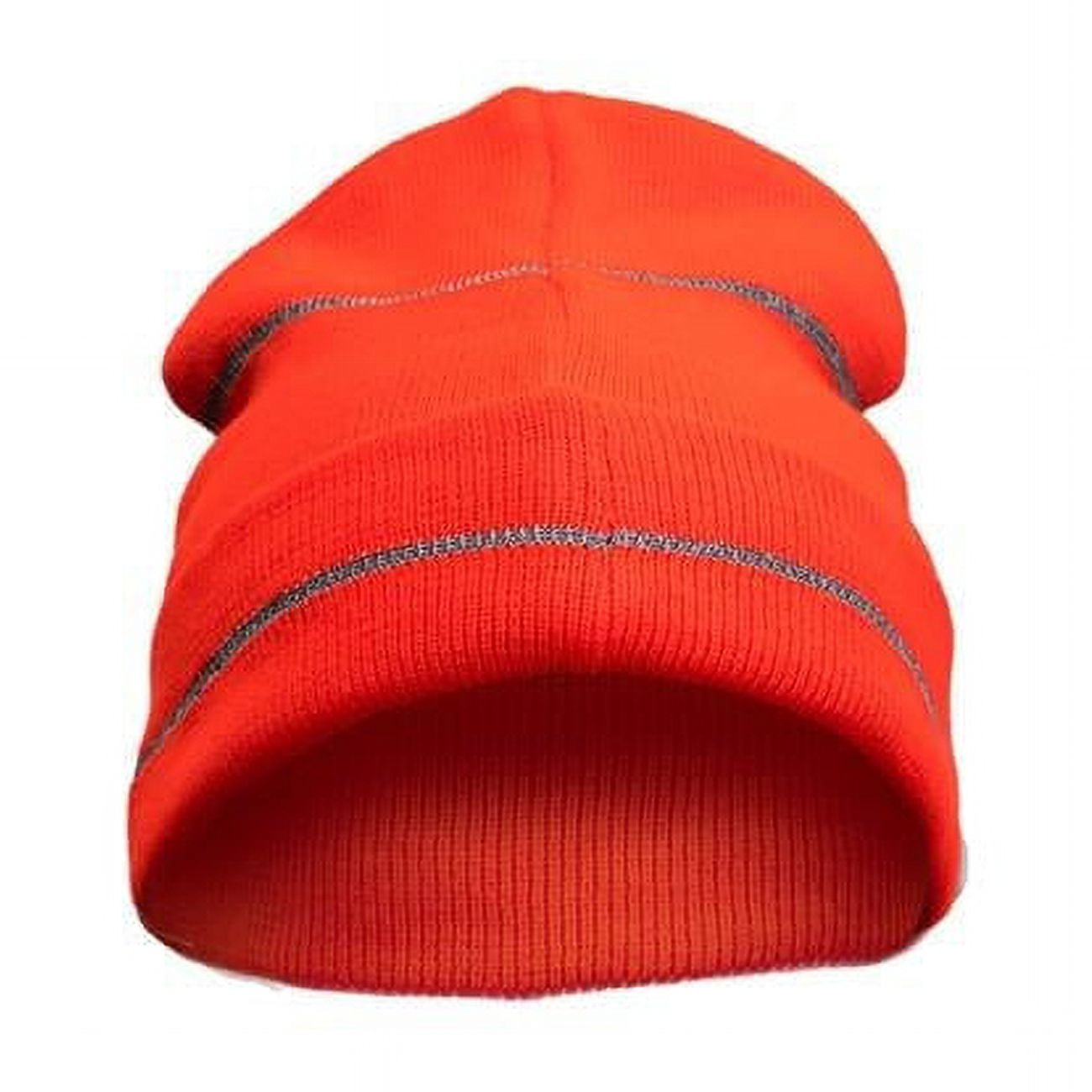 High-Viz Knitted Cap with Reflective Stripes, Orange - Walmart.com