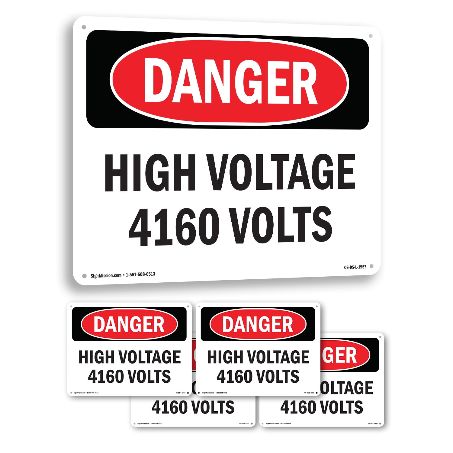 High Voltage 4160 Volts OSHA Danger Aluminum Sign 10 Inch x 7 Inch - 5 ...