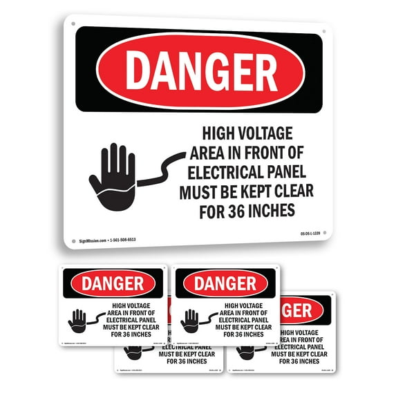 High Voltage Area Electrical Panel 36 Inches OSHA Danger Aluminum Sign ...