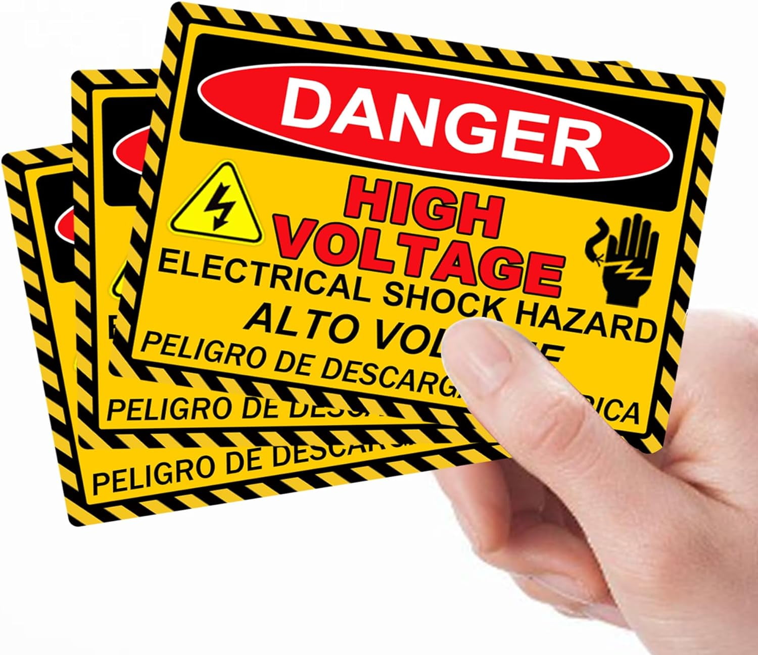 High Voltage Electrical Shock Hazard Sign Sticker 5x7inch Vinyl ...