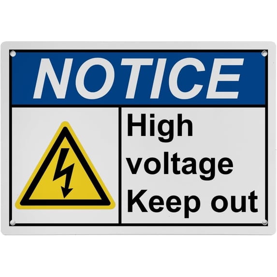 High Voltage Keep Out Sign, Industrial Danger Warning Sign 8"x12" UV ...