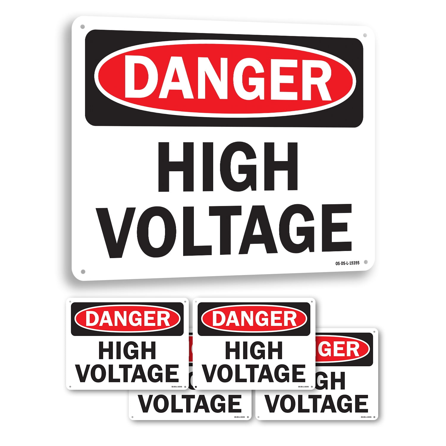 High Voltage OSHA Danger Rigid Plastic Sign 10 Inch x 7 Inch - 5 Pack ...