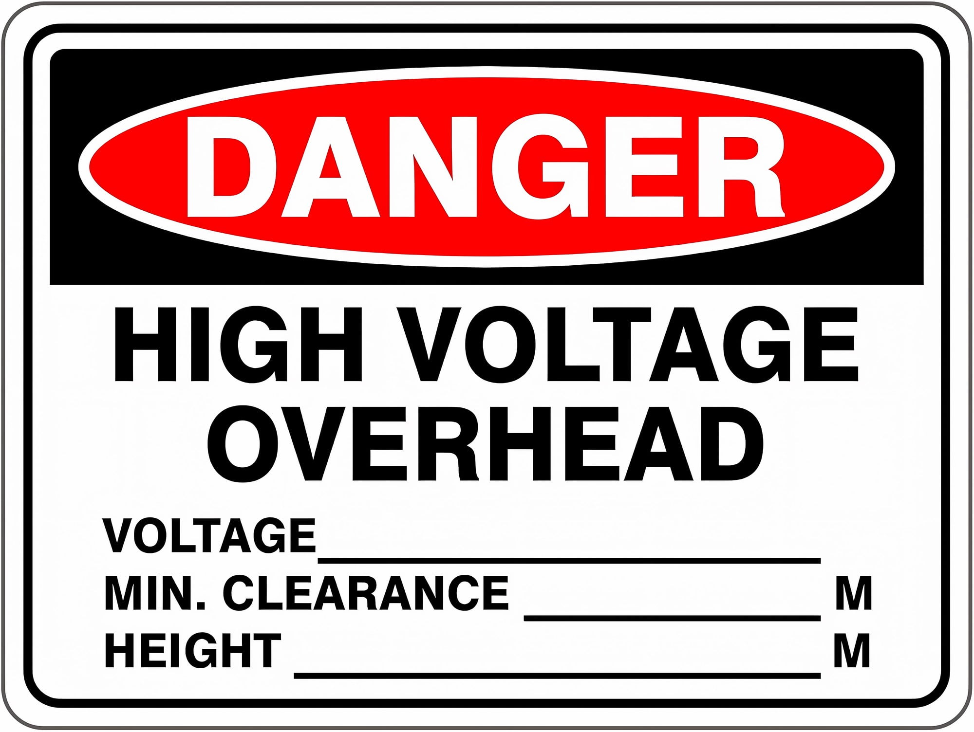 High Voltage Overhead Detailed Danger Sign - 8"x12" Metal Tin Sign for ...