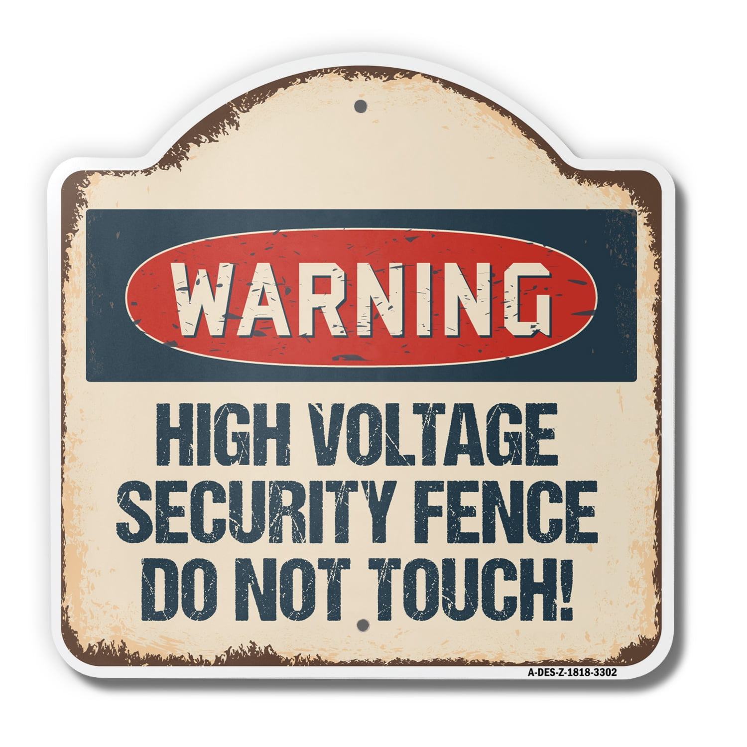 High Voltage Security Fence Do Not Touch 18" X 18" Heavy-Gauge Aluminum ...