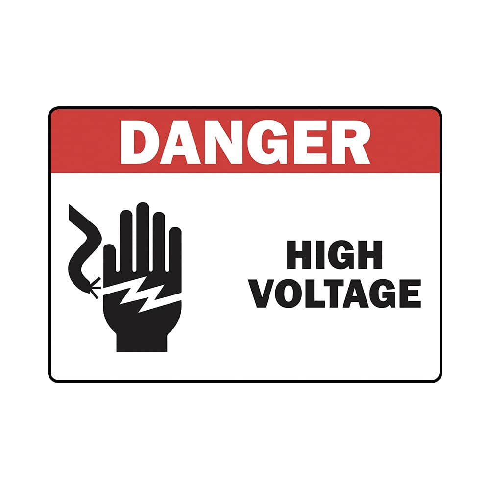 High Voltage Sticker Sign - 10" x 7" Rectangular - Removable Adhesive ...
