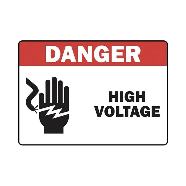 High Voltage Sticker Sign - 10" x 7" Rectangular - Removable Adhesive ...