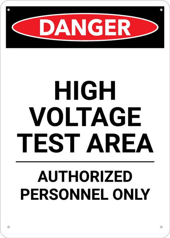 High Voltage Test Area Portrait Sign Metal 12X8 Inch Rust Free Aluminum ...