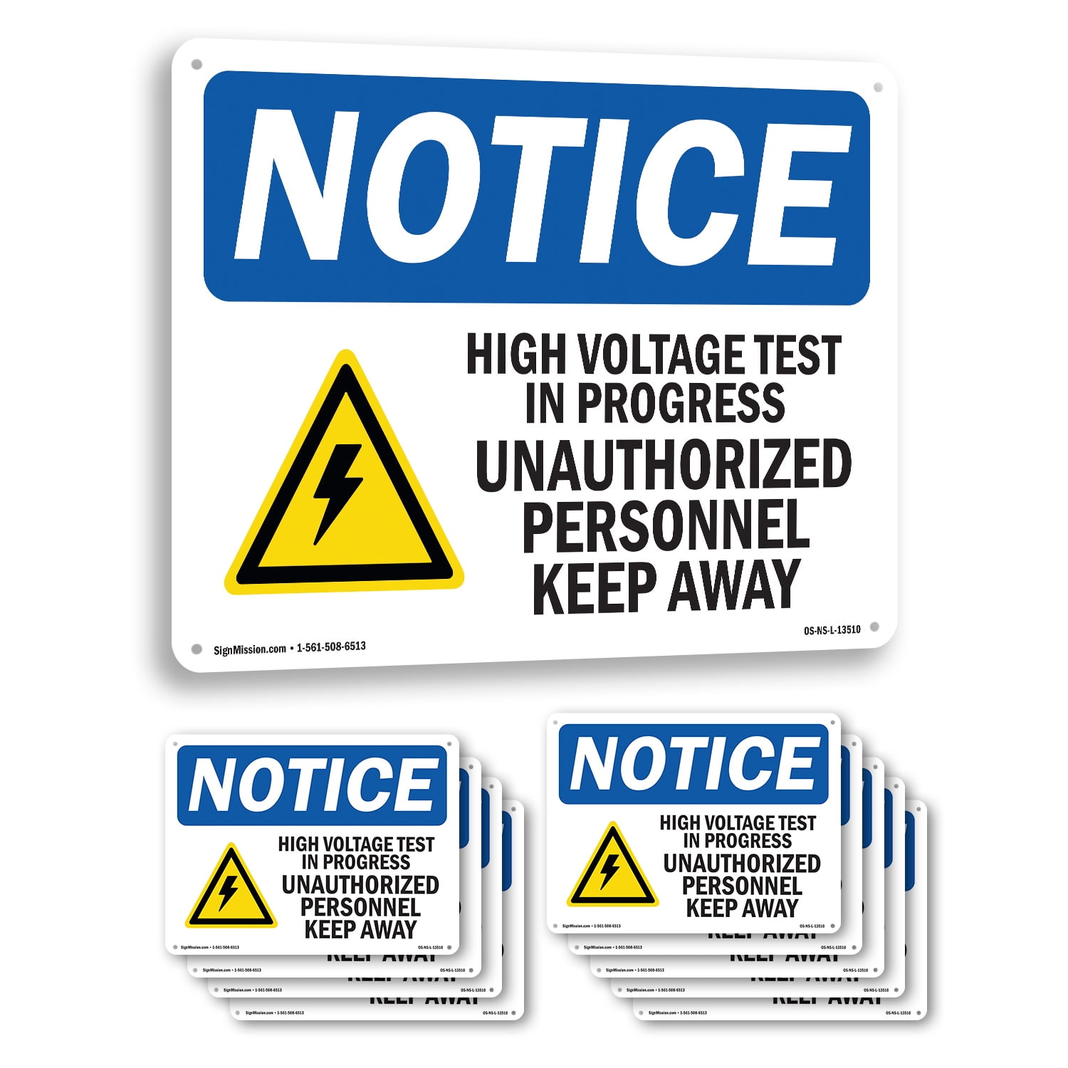 High Voltage Test In Progress OSHA Notice Aluminum Sign 24 Inch x 18 ...