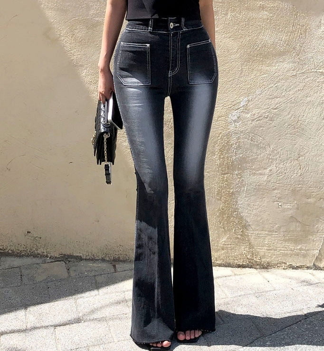High Waist Big Long Leg Fengqi Denim Horn High Waist Pants - Walmart.com