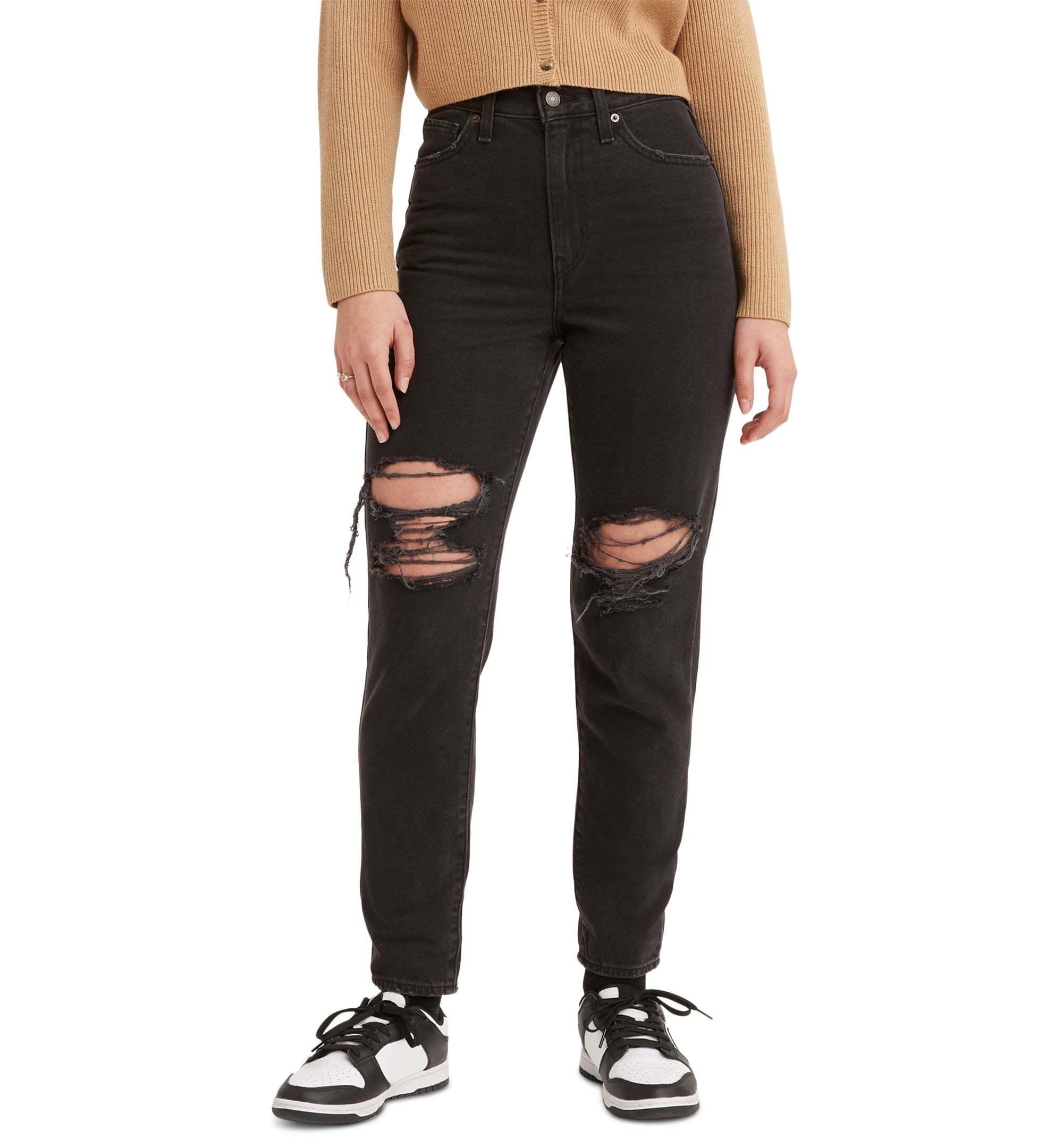 High-Waist Casual Mom Jeans Wheres My Lunch 26 - Walmart.com