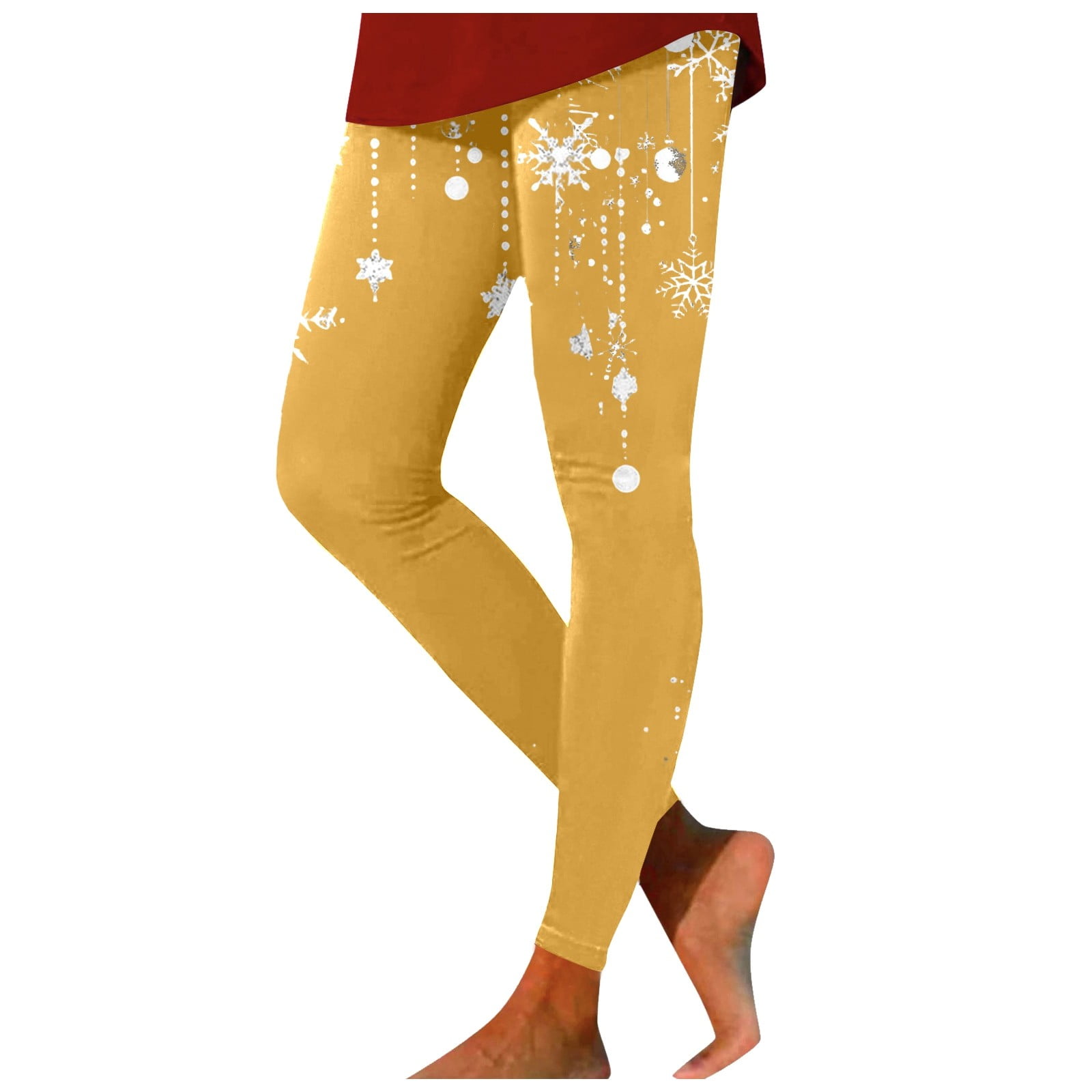 High Waist Printed Yoga Pants Full Length Workout Tights With Four Way ...