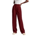 High Waist Straight Leg Trousers For Commute Casual Wide Dress Pants ...