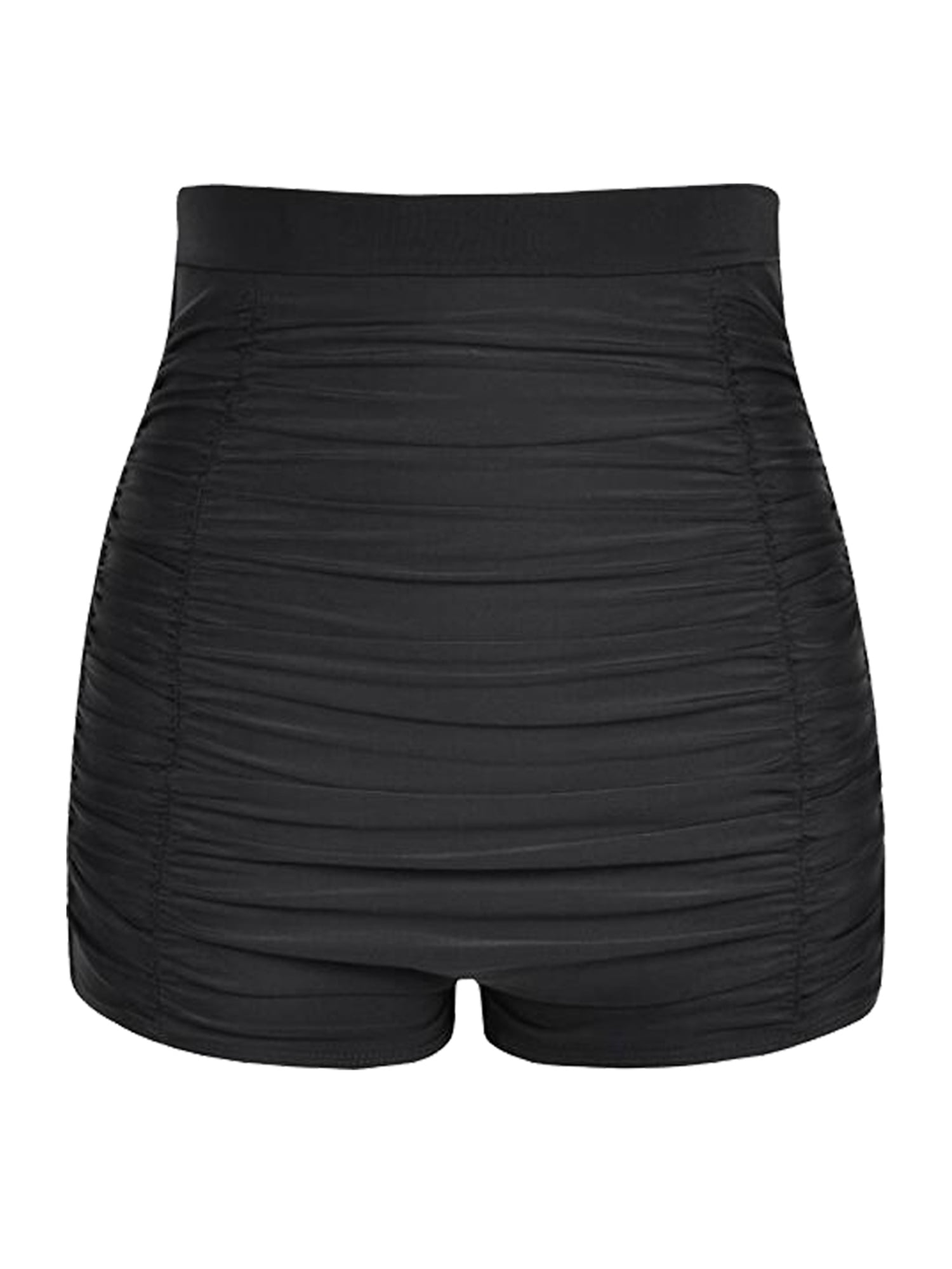High Waist Swim Trunks for Women Ruched Tummy Control Swimming Bottoms ...