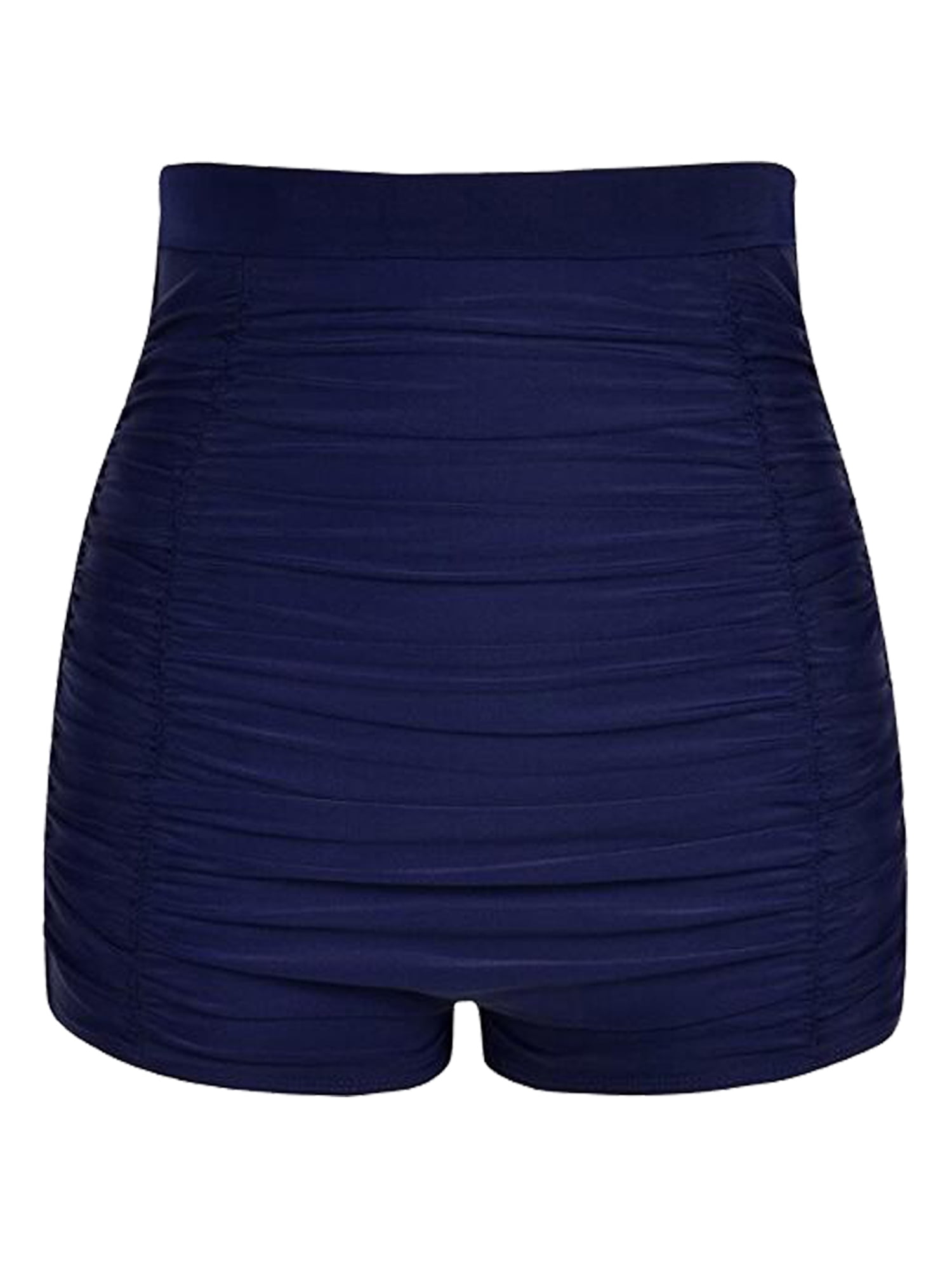 High Waist Swim Trunks for Women Ruched Tummy Control Swimming Bottoms ...