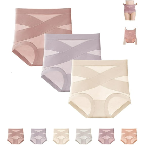 High Waist Tummy Control Panties for Women, 7A Cotton High Waisted ...