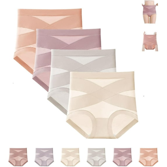 High Waist Tummy Control Panties for Women, 7A Cotton High Waisted ...