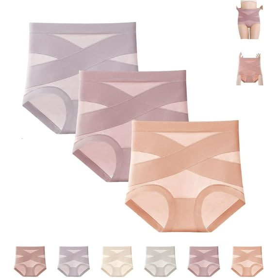 High Waist Tummy Control Panties for Women, 7A Cotton High Waisted ...