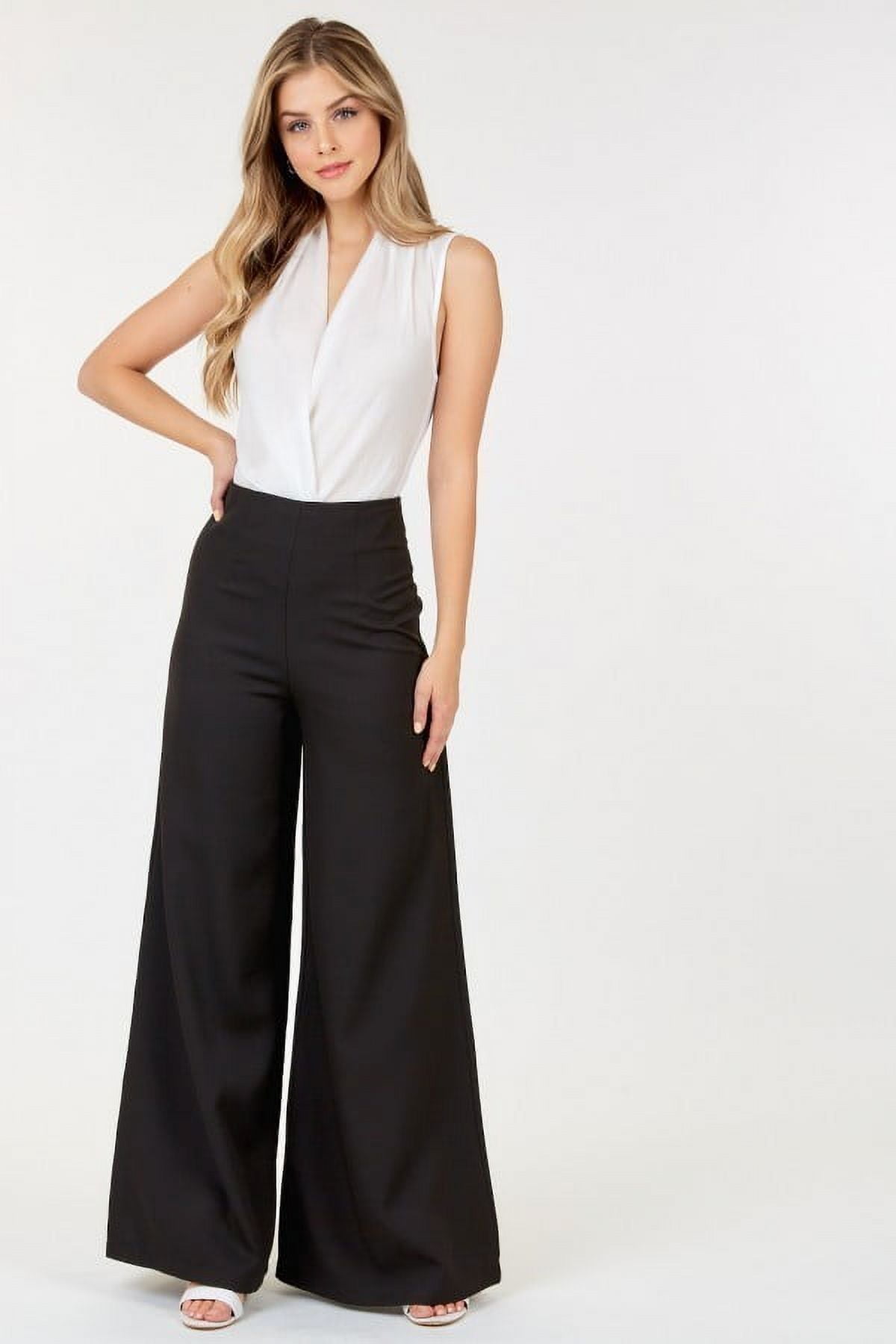 High Waist Wide Leg Flare Pants - Walmart.com