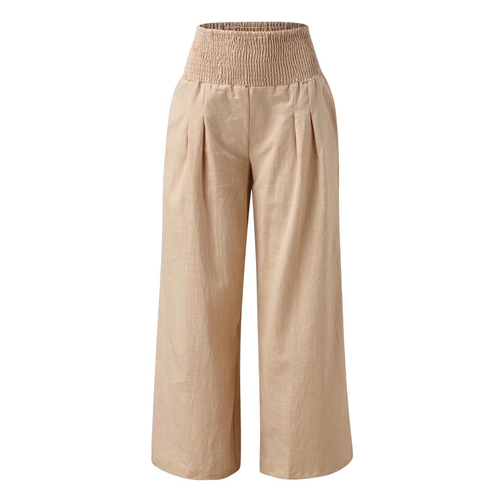 High Waist Wide Leg Trousers for Women Solid Color Casual Loose Fit ...