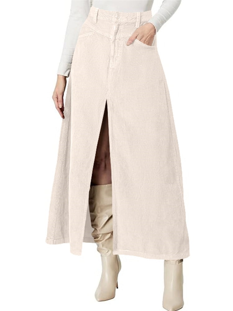 High Waist Women Solid Split Long Skirt - Walmart.com