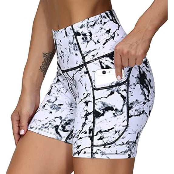High Waist Yoga Shorts for Women's Tummy Control Fitness Athletic ...