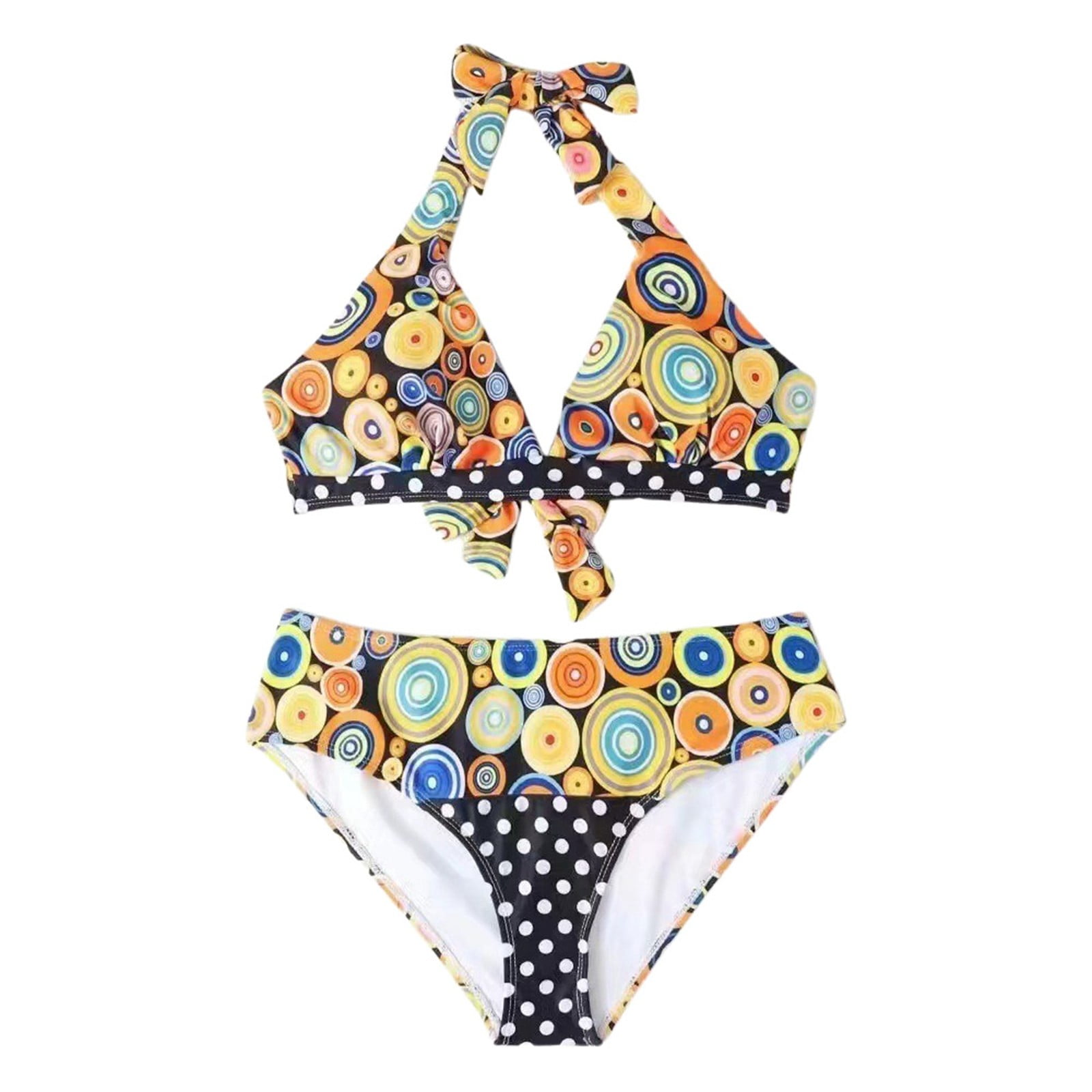 High Waisted Bikini Sets For Women Two Piece Swimsuit Sexy Halterneck ...