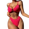 High Waisted Bikini Summer Ladies Sexy Two Piece Swimsuit Solid Color