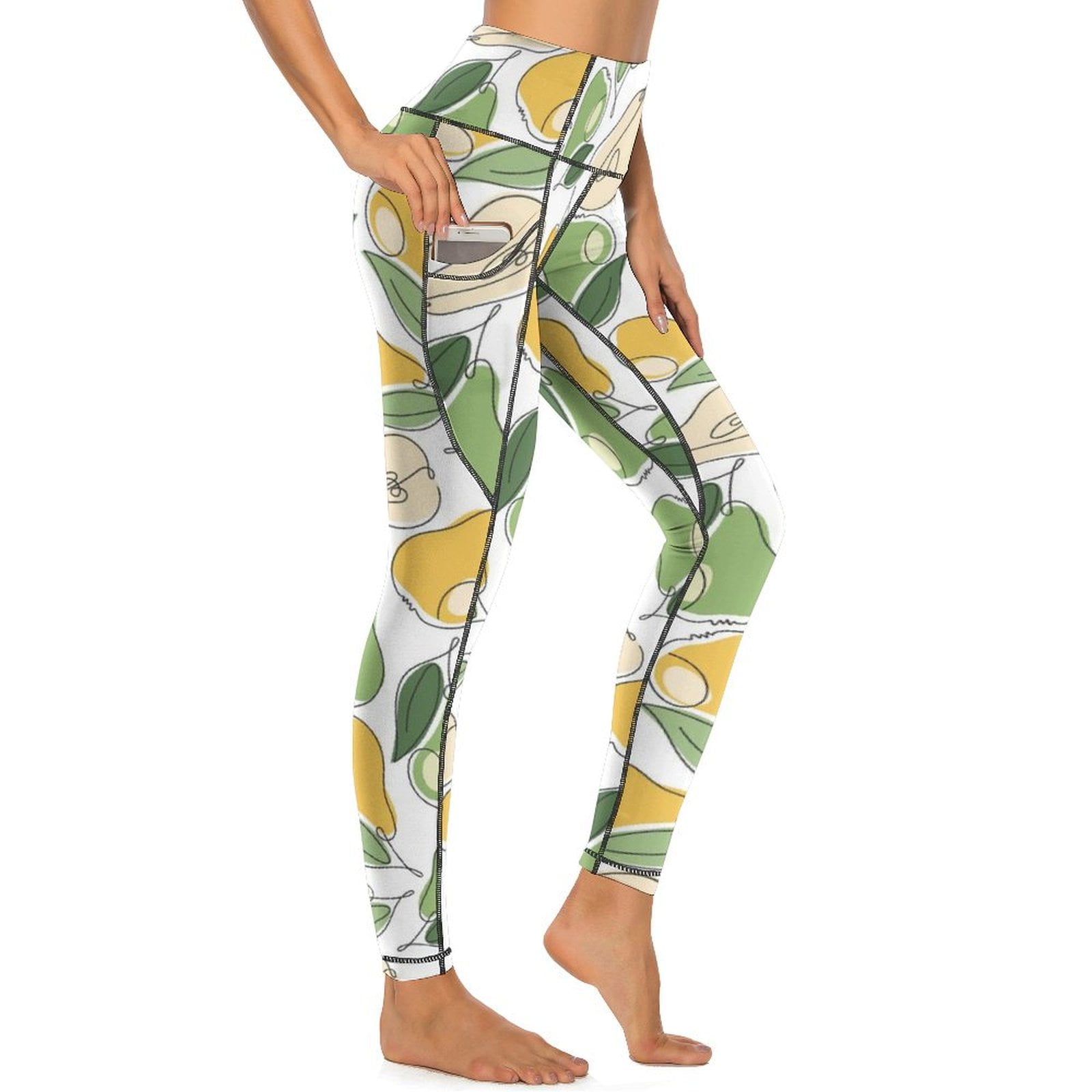 High Waisted Leggings for Women - Fruit Pears Womens Fashion Tummy ...