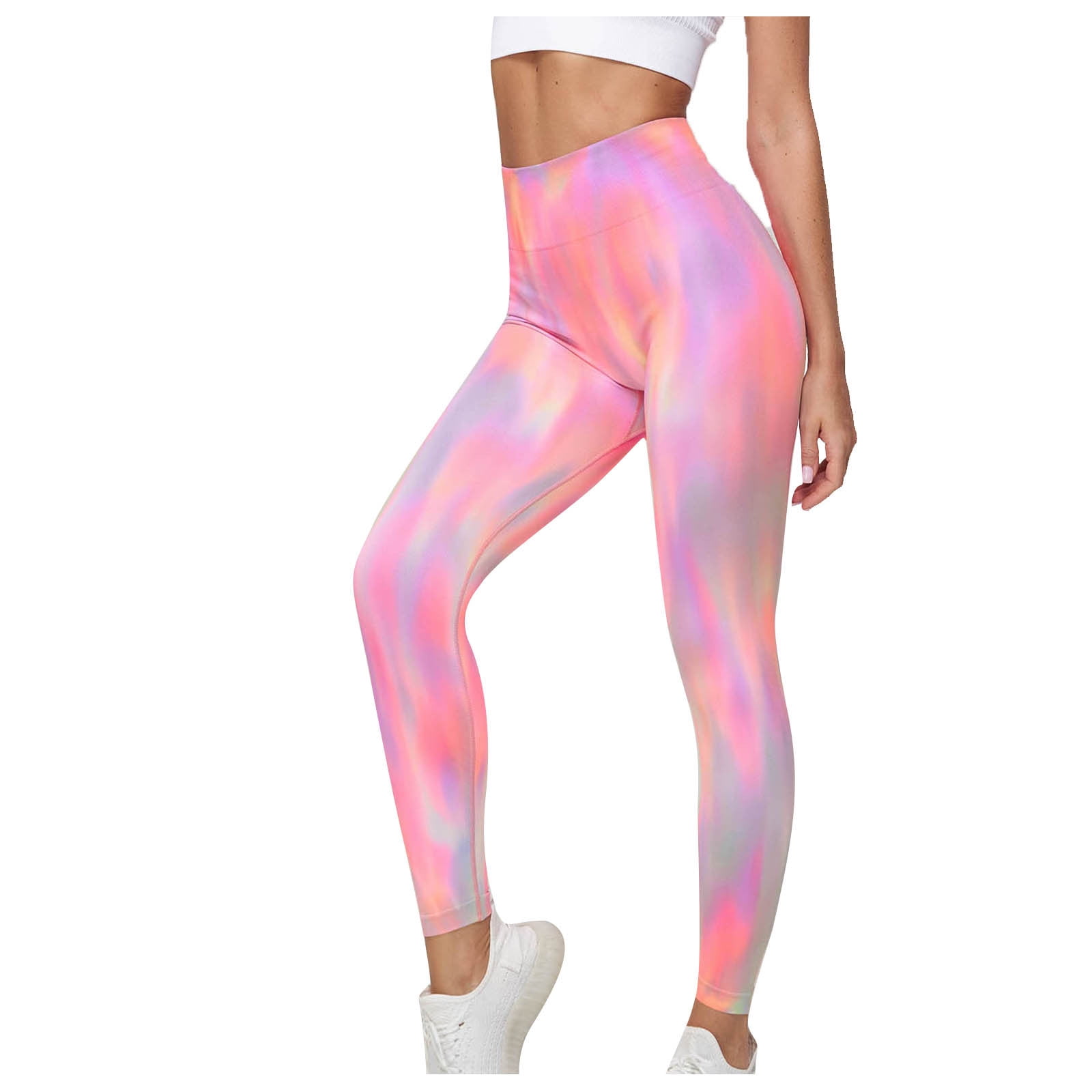High Waisted Leggings for Women Seamless Tie-Dyed Stretchy Full Length Tight Pants Butt Lifting ...