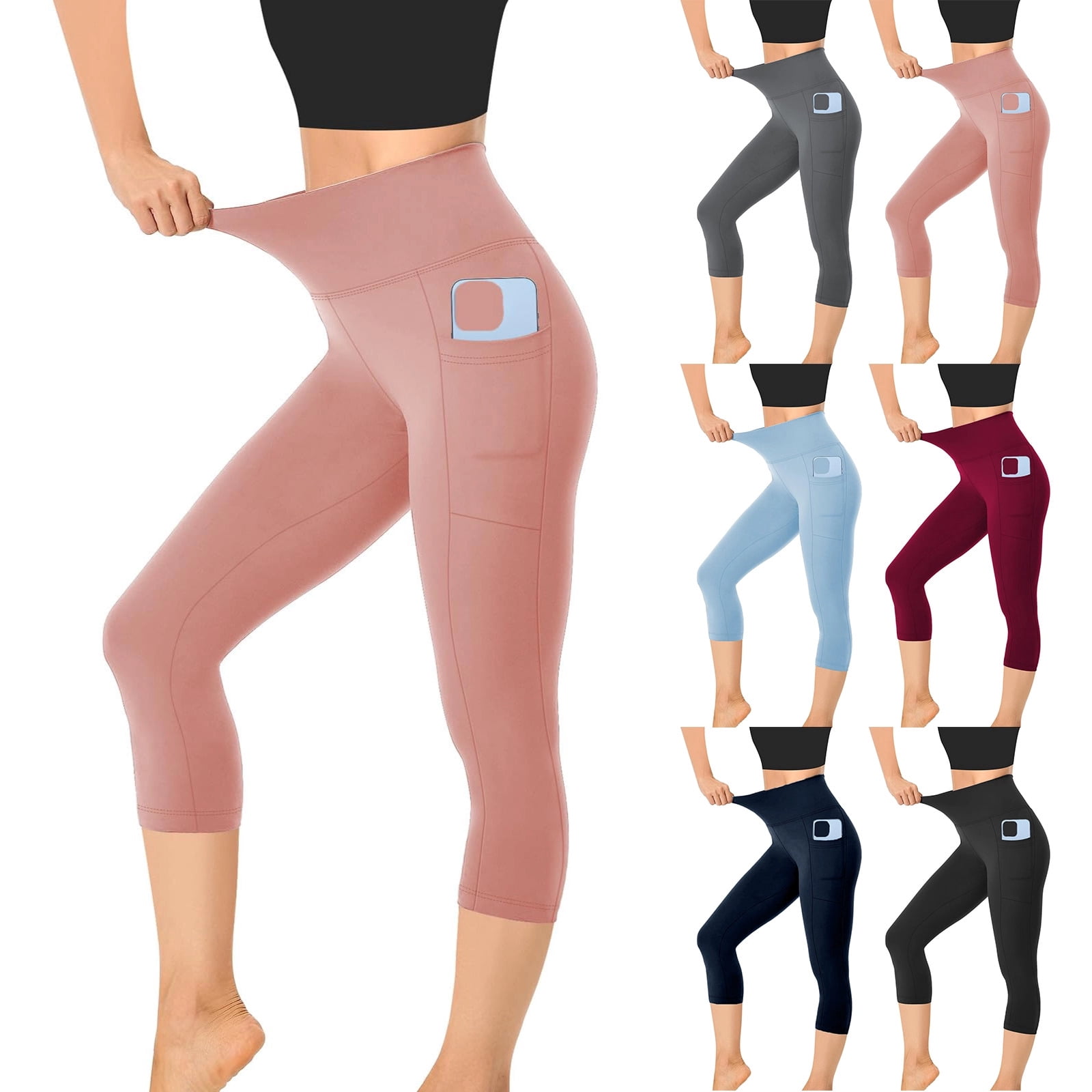 High Waisted Leggings for Women with Pockets Soft Active Tummy Control ...