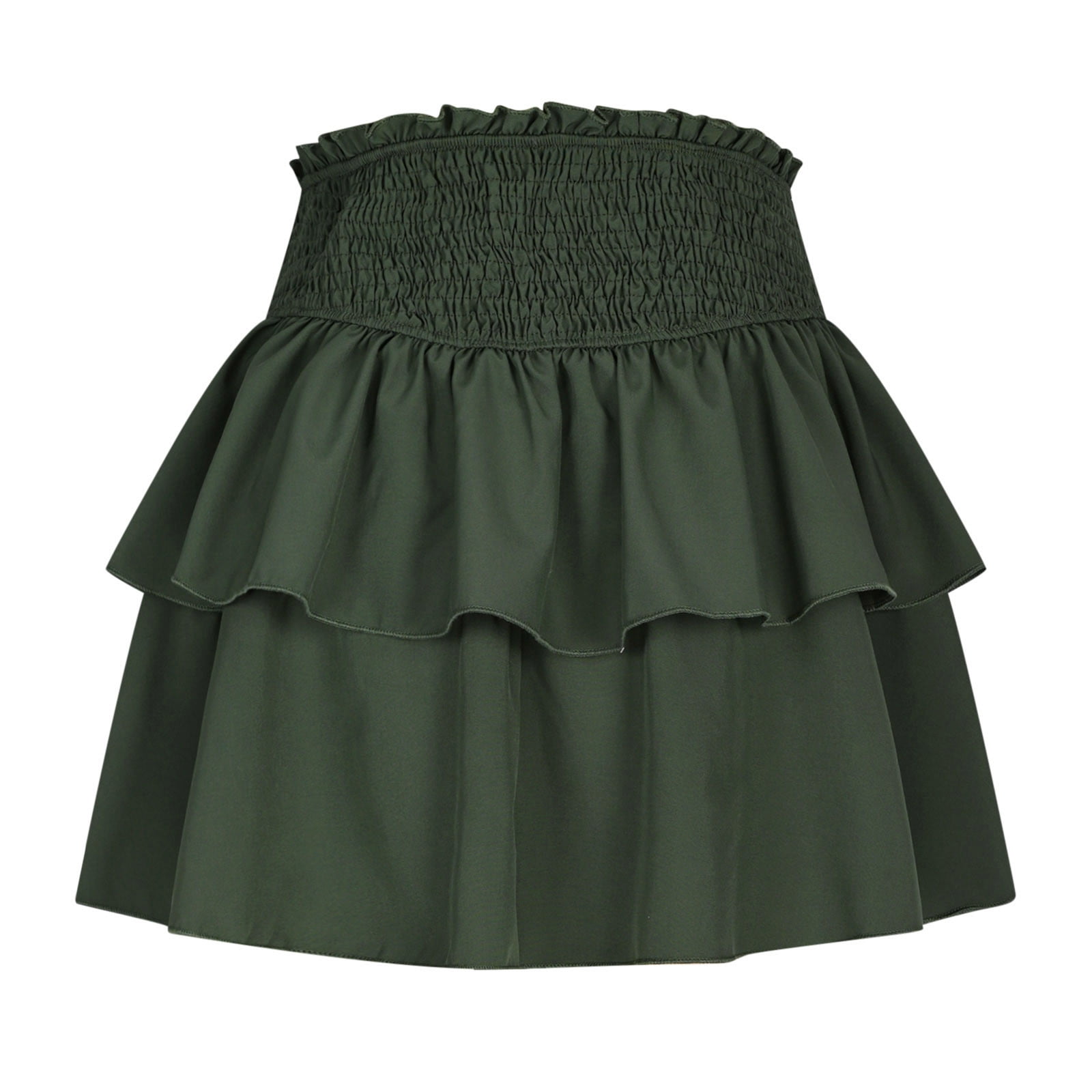 High Waisted Skirts for Women Women's High Waist Ruffle Mini Skirt Cute ...