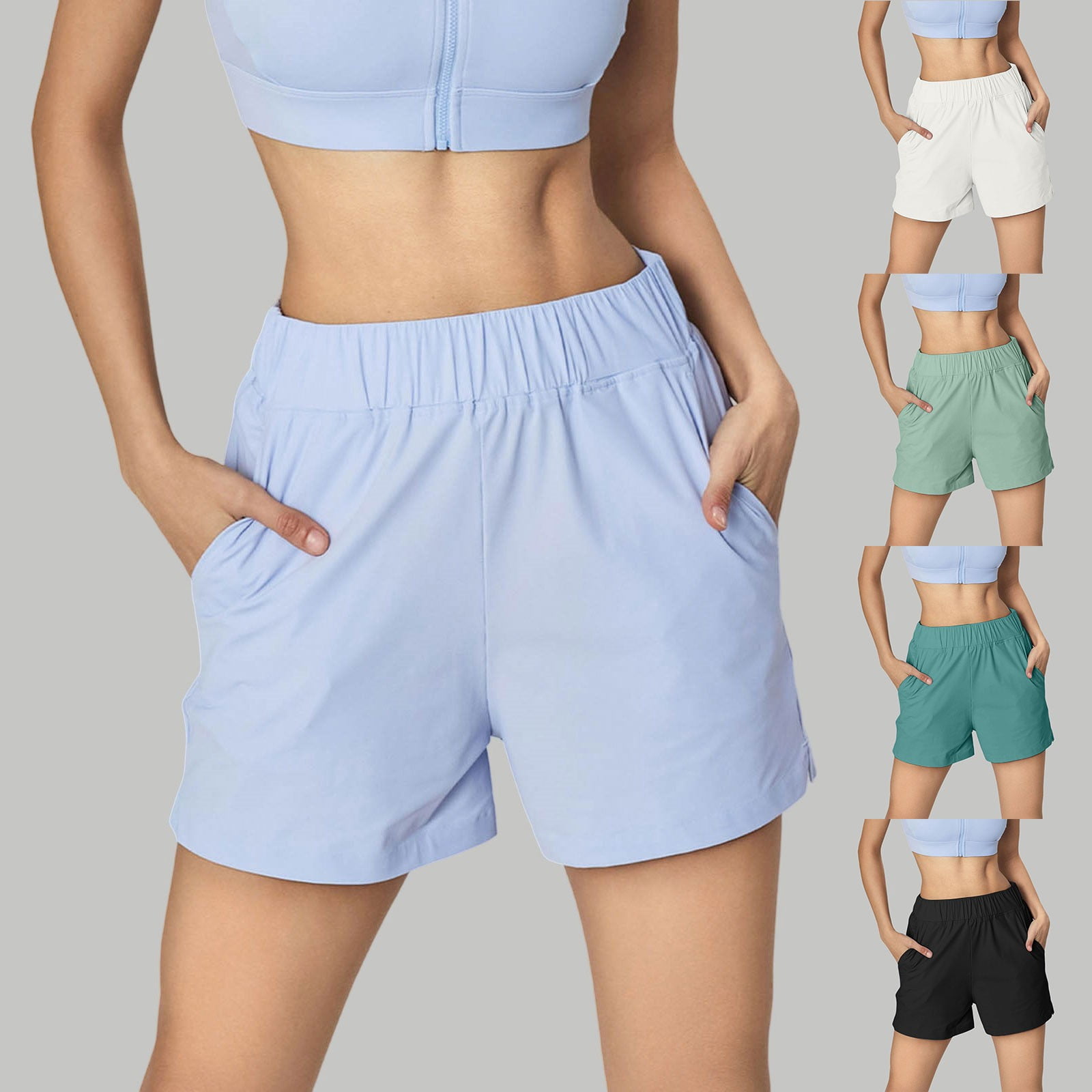 High Waisted Split Running Shorts For Women Comfy For Workout Peach ...