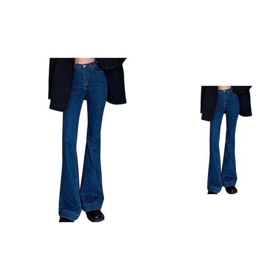 High-Waisted Vintage Flare Jeans Tailored Stretch Denim with Slight ...