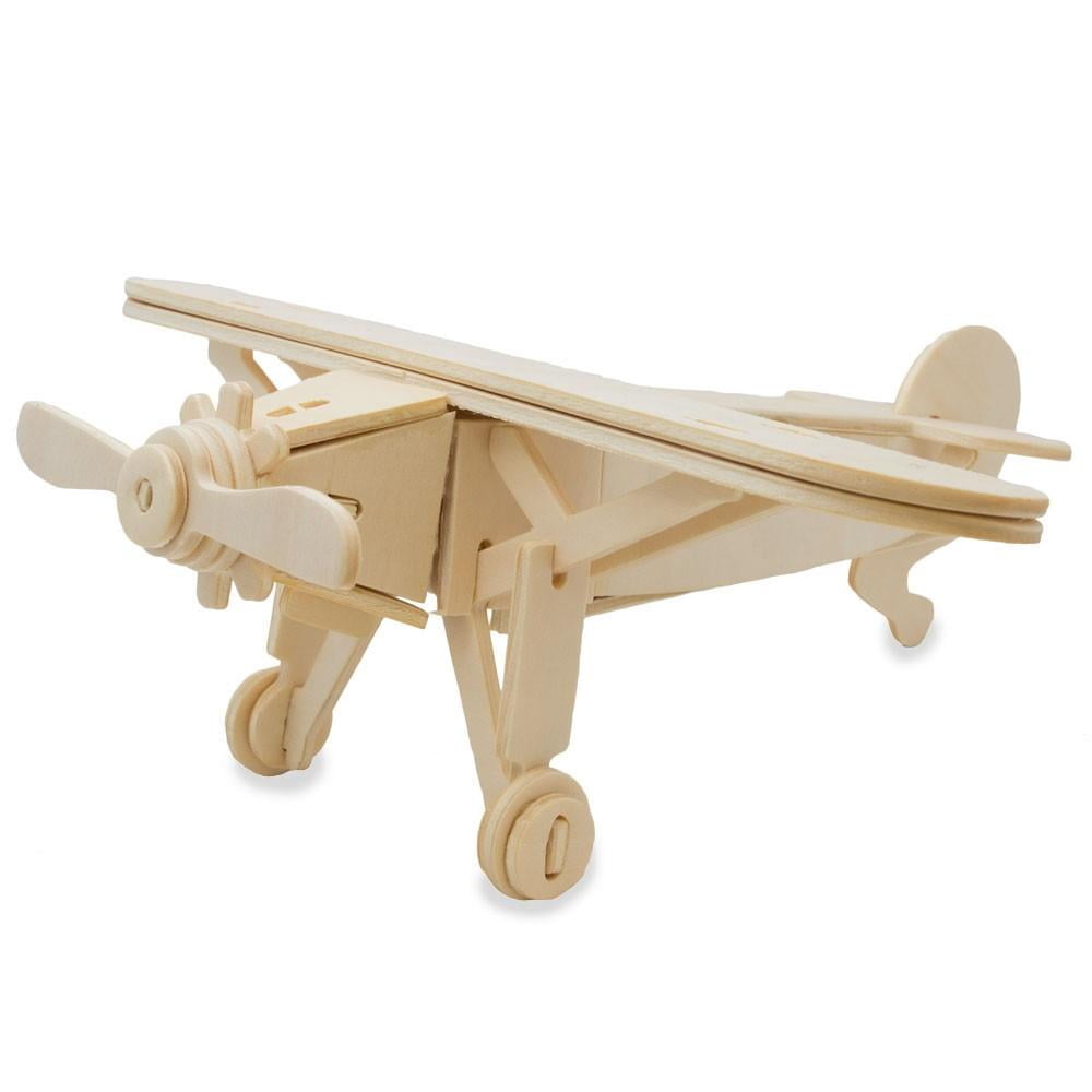 High Wing Propeller Airplane Model Kit Wooden 3D Puzzle - Walmart.com