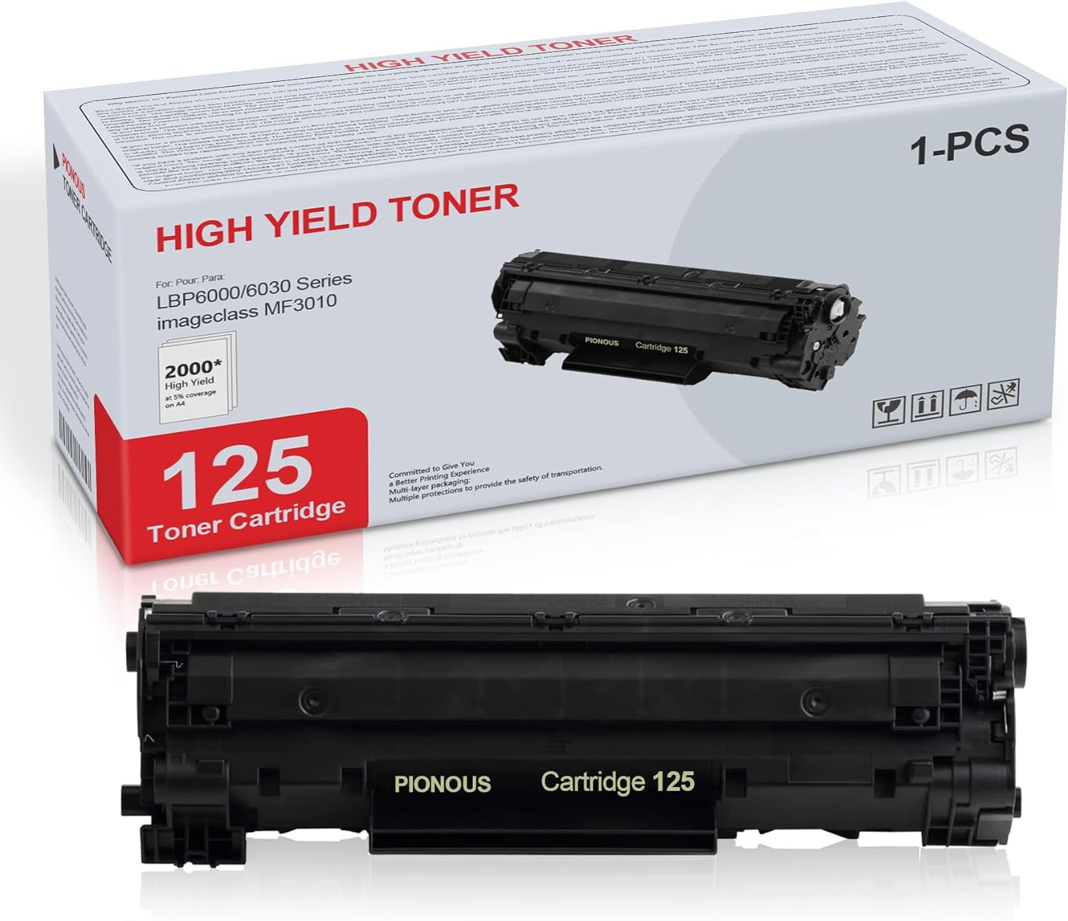High-Yield 125 CRG-125 Black Toner Cartridge (1Pack): CRG125 Toner ...