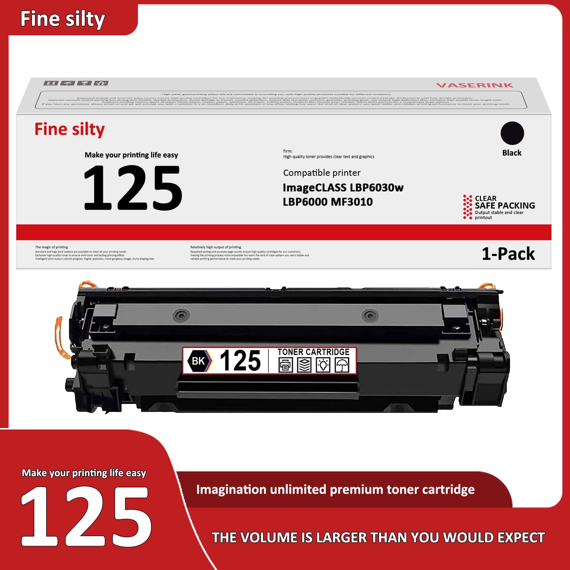 High Yield 2,000 pages CRG125 Toner Cartridge Black 1-Pack Replacement ...