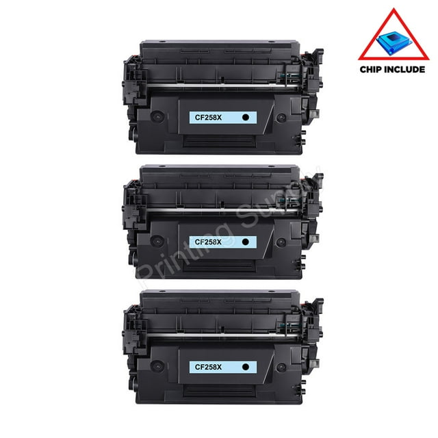 High-Yield - 3PK Black Toner Cartridge (with Chip) for HP CF258X 58X ...