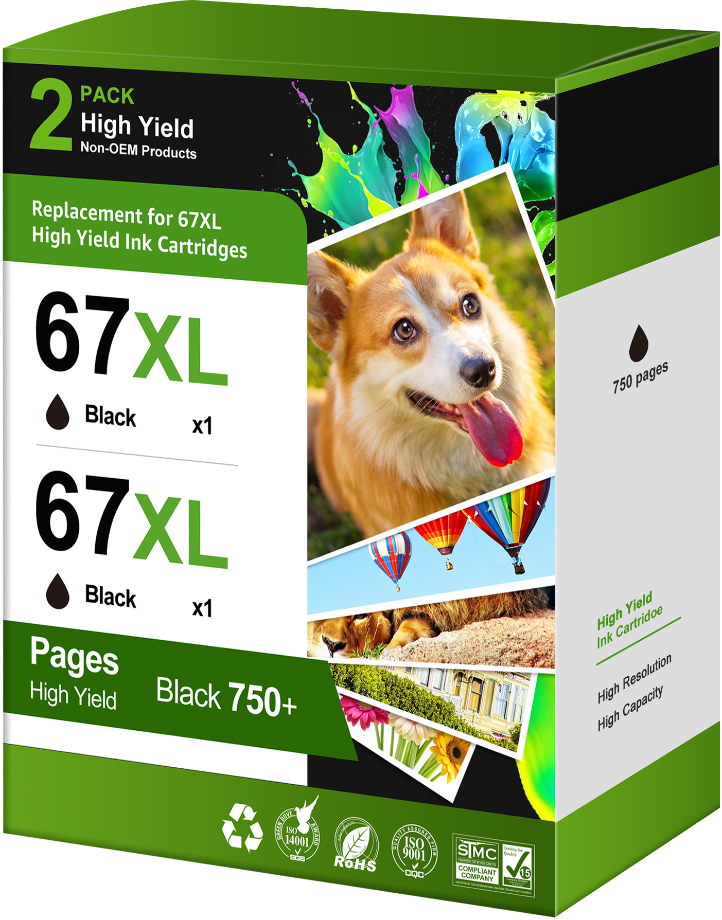 67XL Black Ink Cartridges Compatible for HP 67 Black Ink Cartridges HP ...