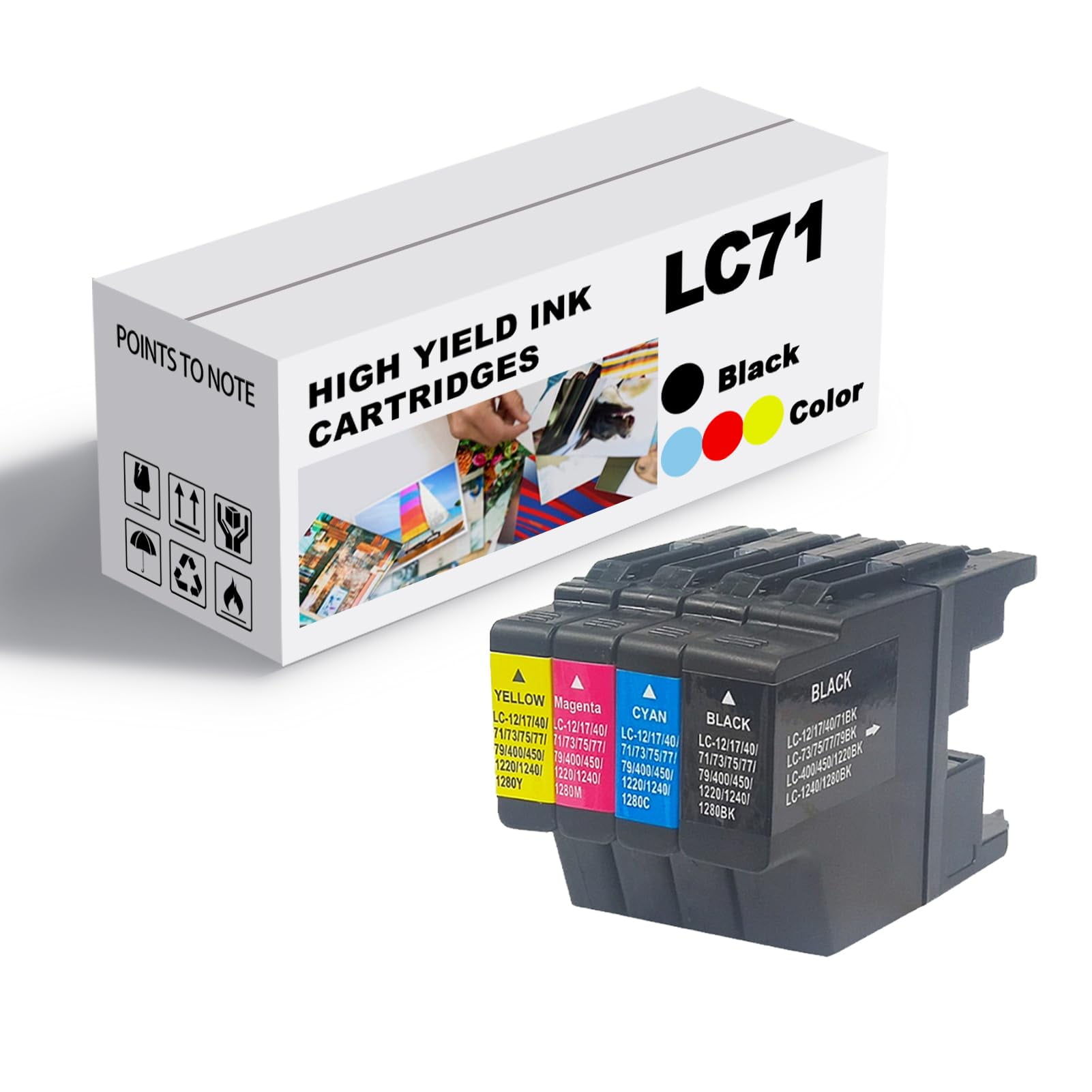 Generic High Yield Inkjet Colored Printer Cartridges, Compatible with ...