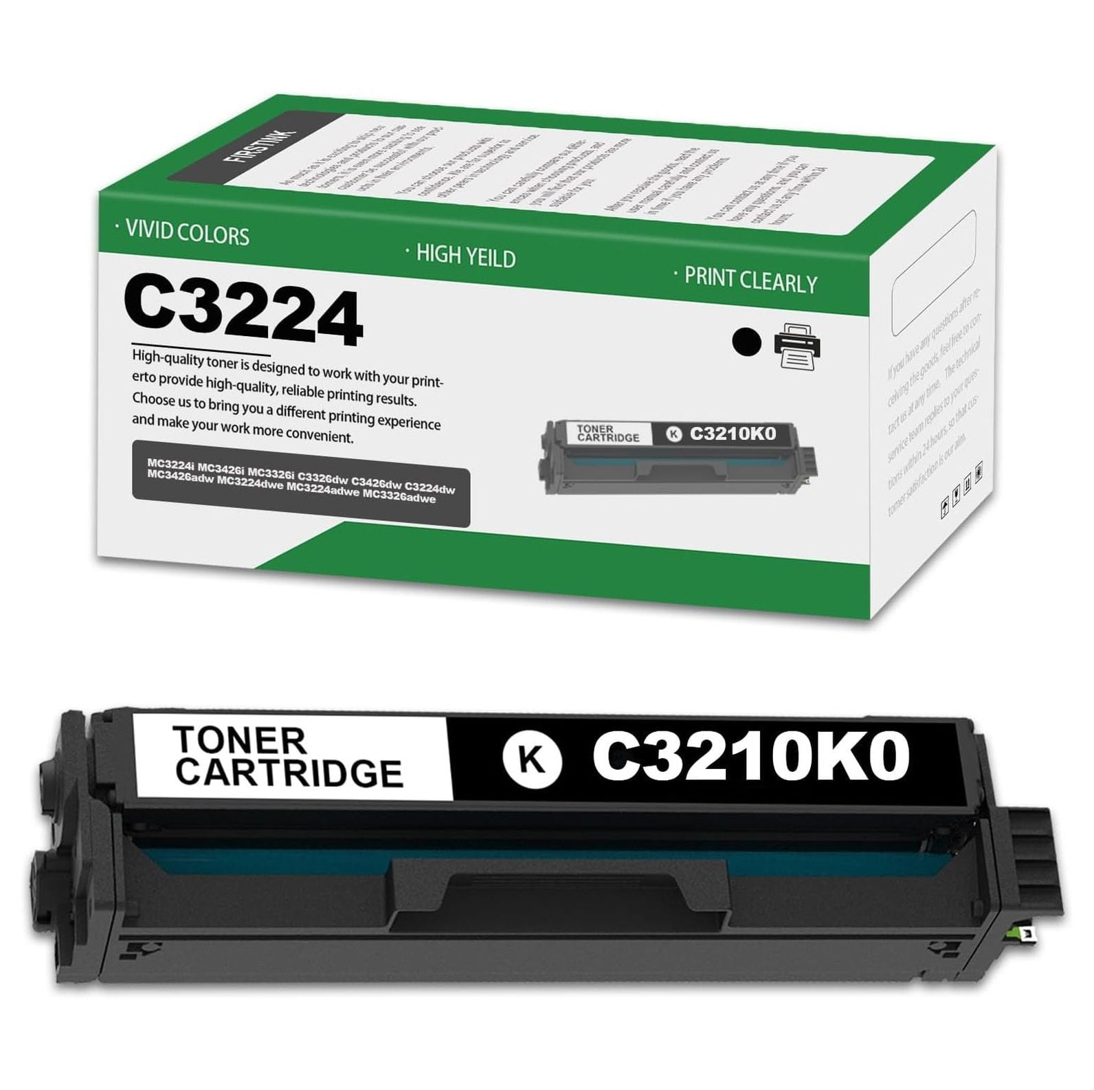 High Yield C3210K0 Black Toner Cartridge Replacement for C3210K0 ...