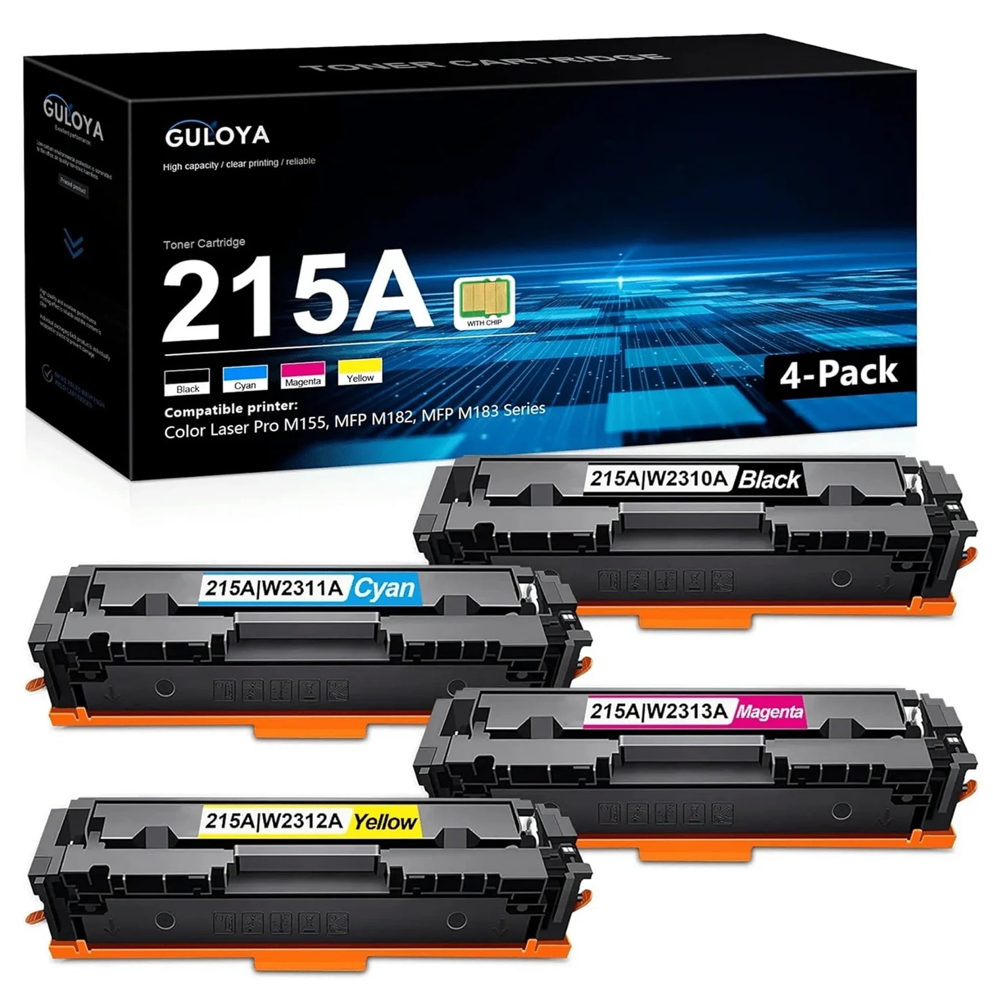 HP 215A High Performance Toner Cartridge Pack of 4 for Color Laser Pro ...