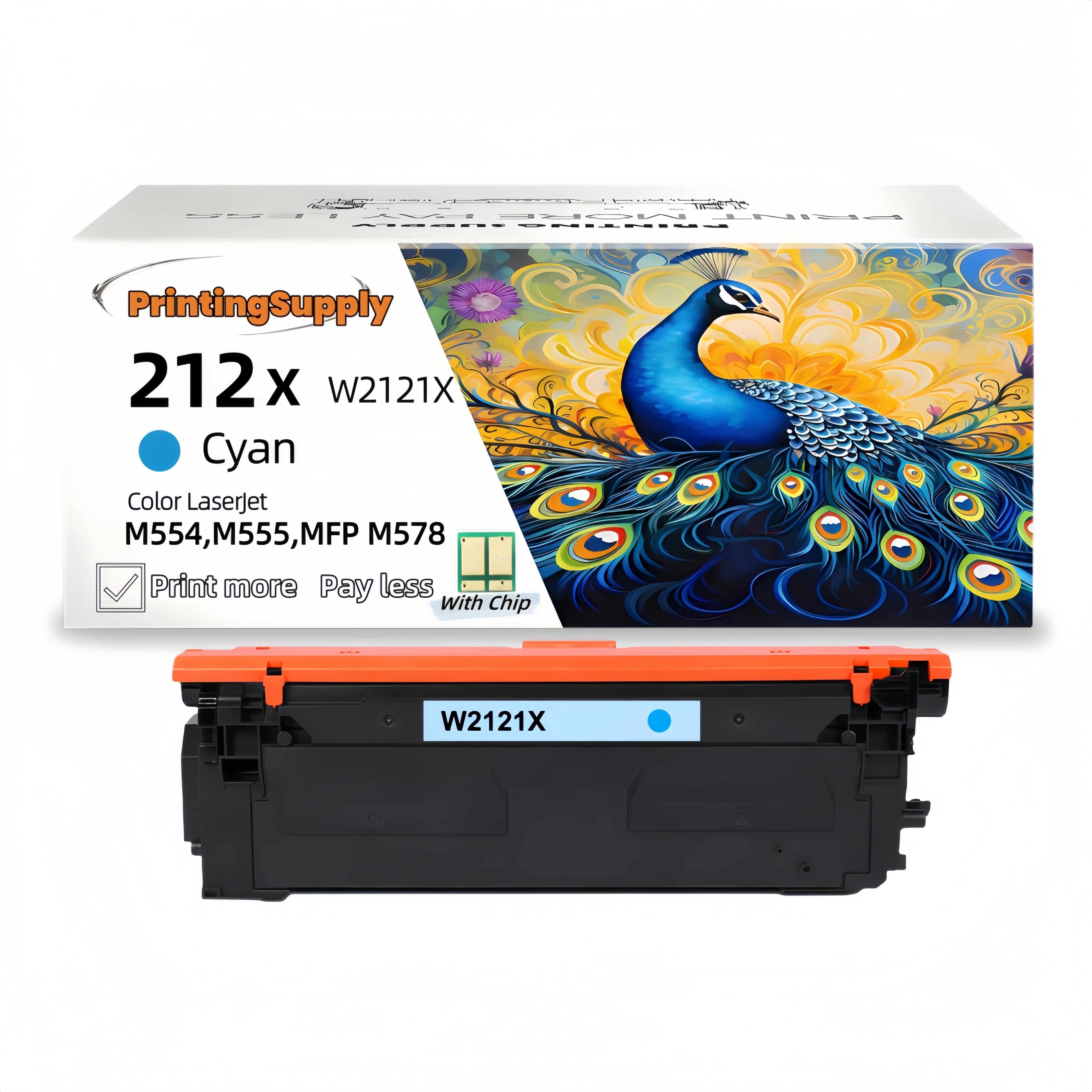 W2121X (212X) High-Yield Cyan Toner Compatible HP 212X Toner Cartridge ...