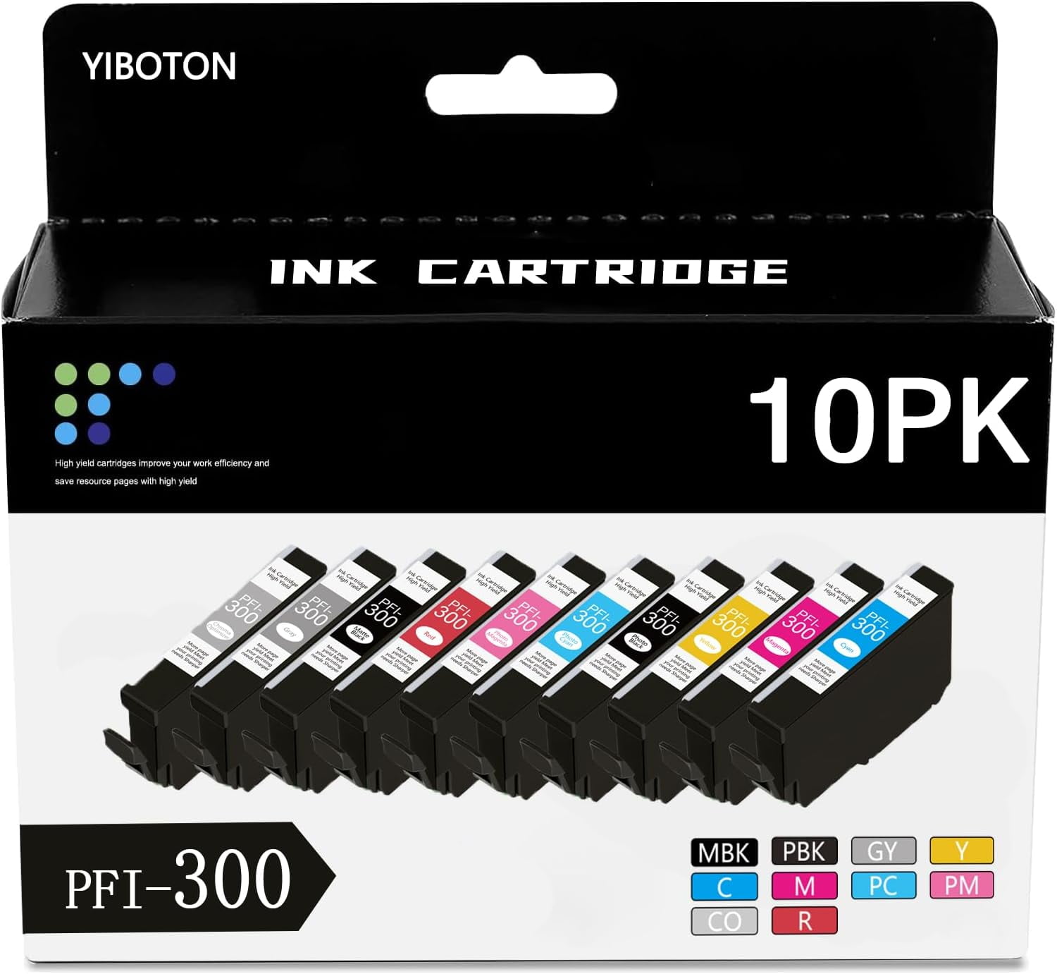 High Yield PFI-300 PFI300 Ink Cartridge Compatible for PRO-300 Professional Photographic Inkjet ...
