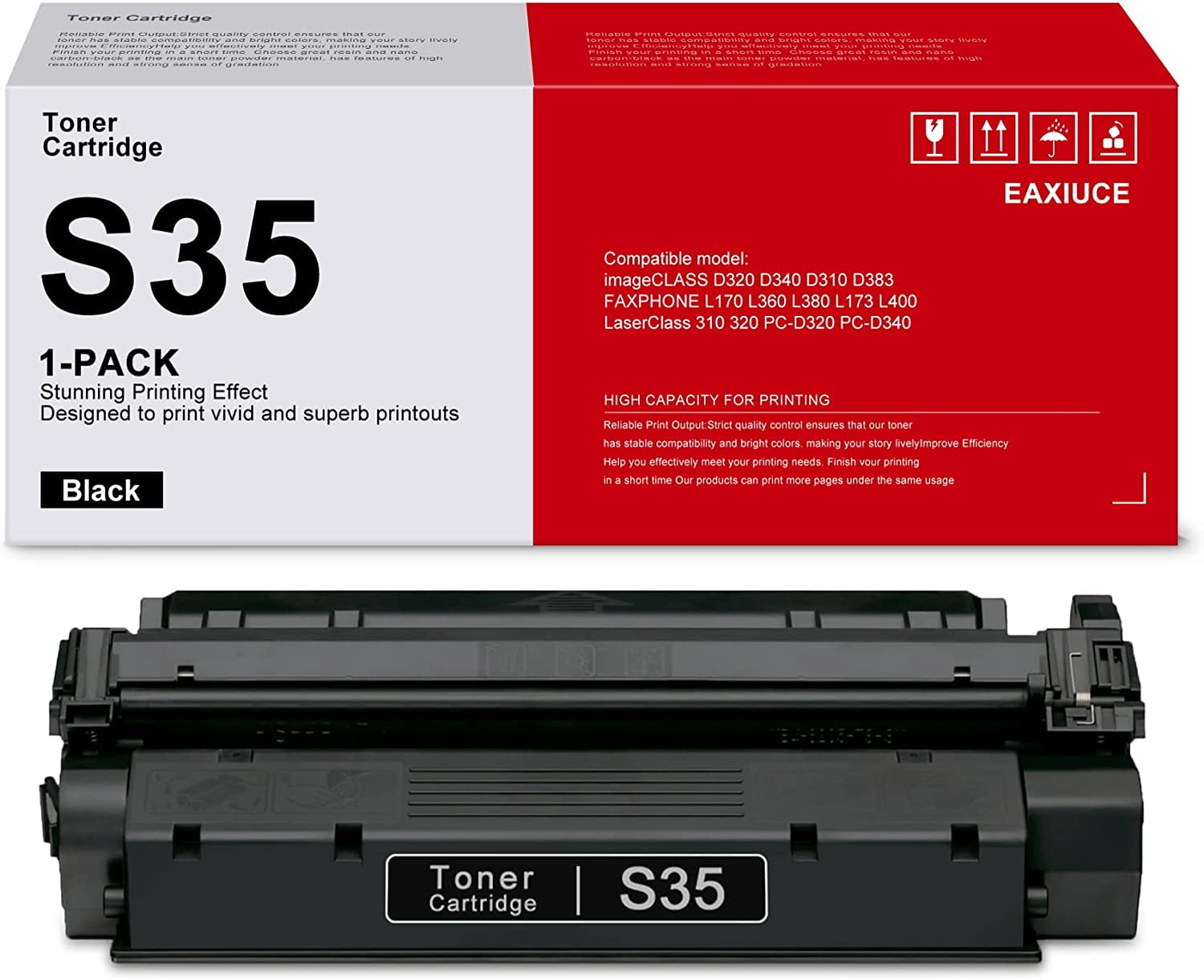 High Yield S35 Black Toner Cartridge (7833A001AA) 1-Pack: S35 Toner ...