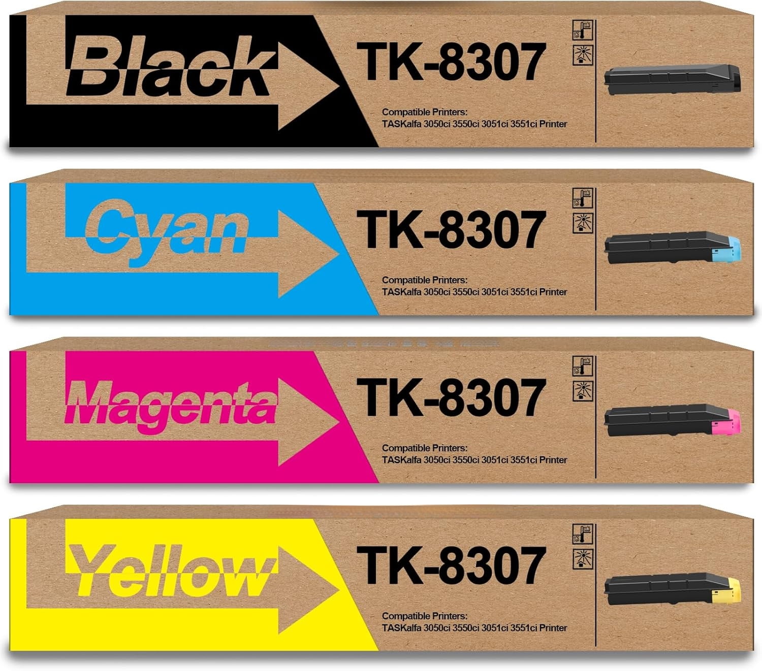 High Yield TK8307 TK-8307 Toner Cartridge Replacement for TK-8307K TK-8307C TK-8307M TK-8307Y ...